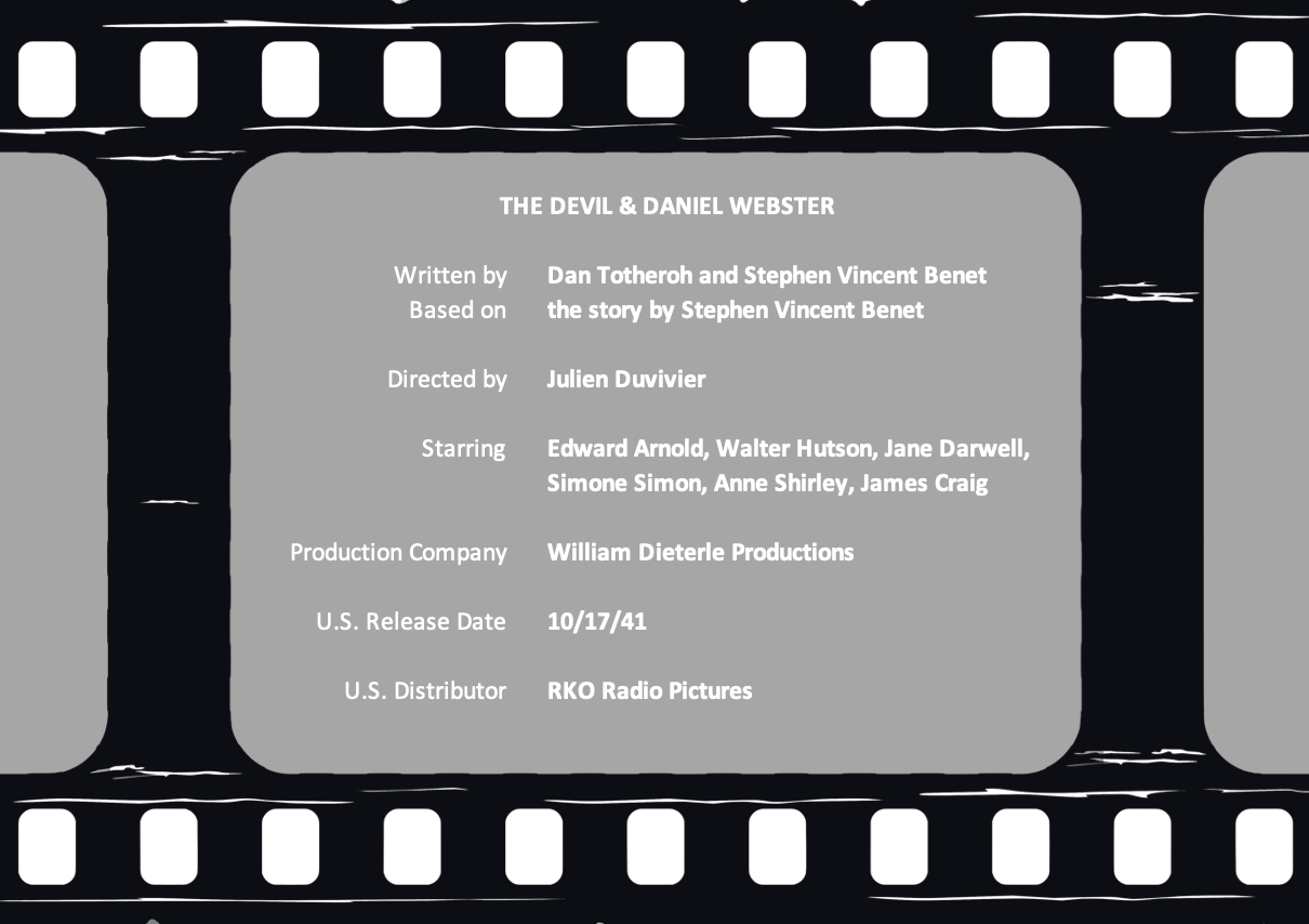 The Devil & Daniel Webster (1941) – Classic Horrors Club