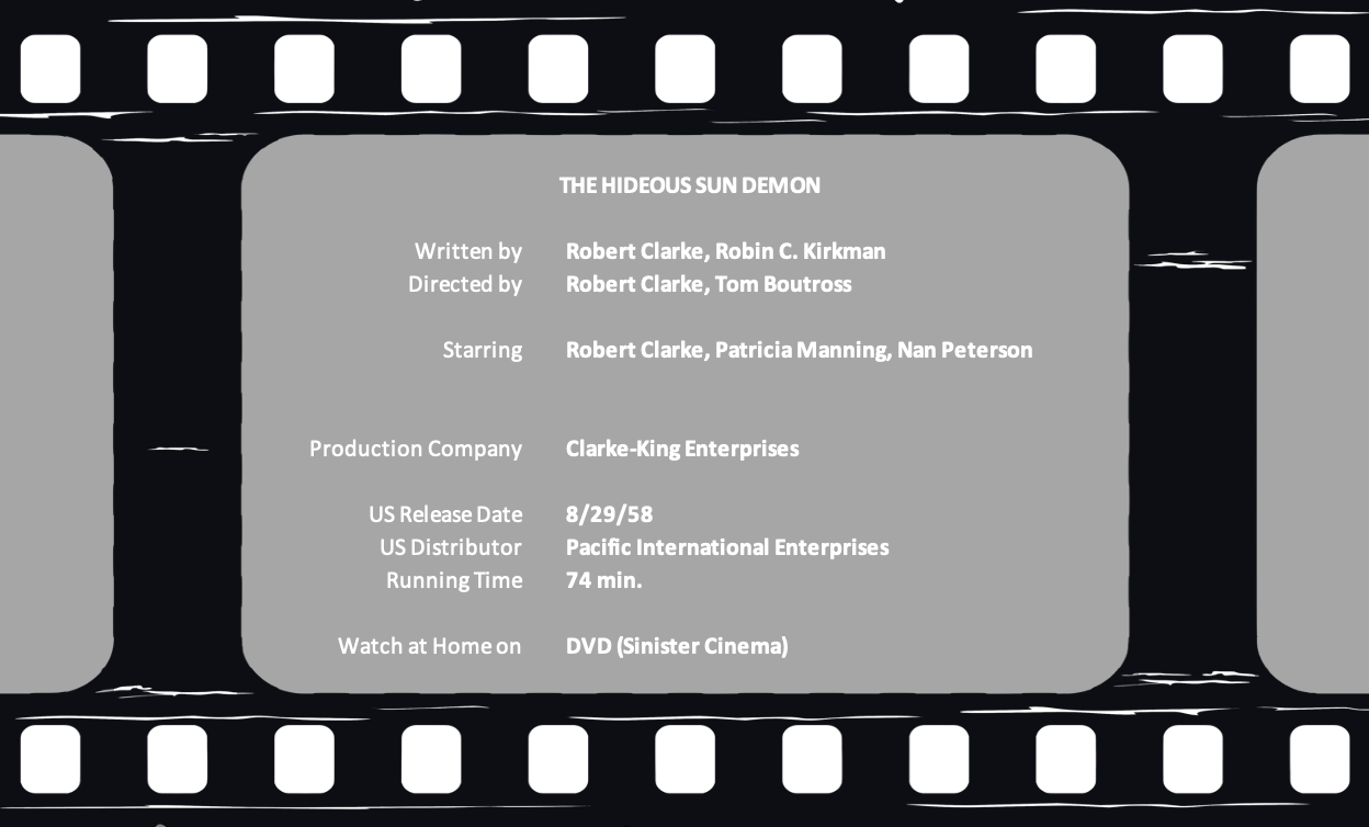 The Hideous Sun Demon (1958) – Classic Horrors Club