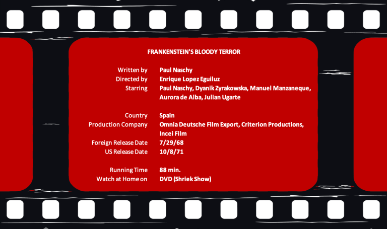 Frankenstein’s Bloody Terror (1968) – Classic Horrors Club